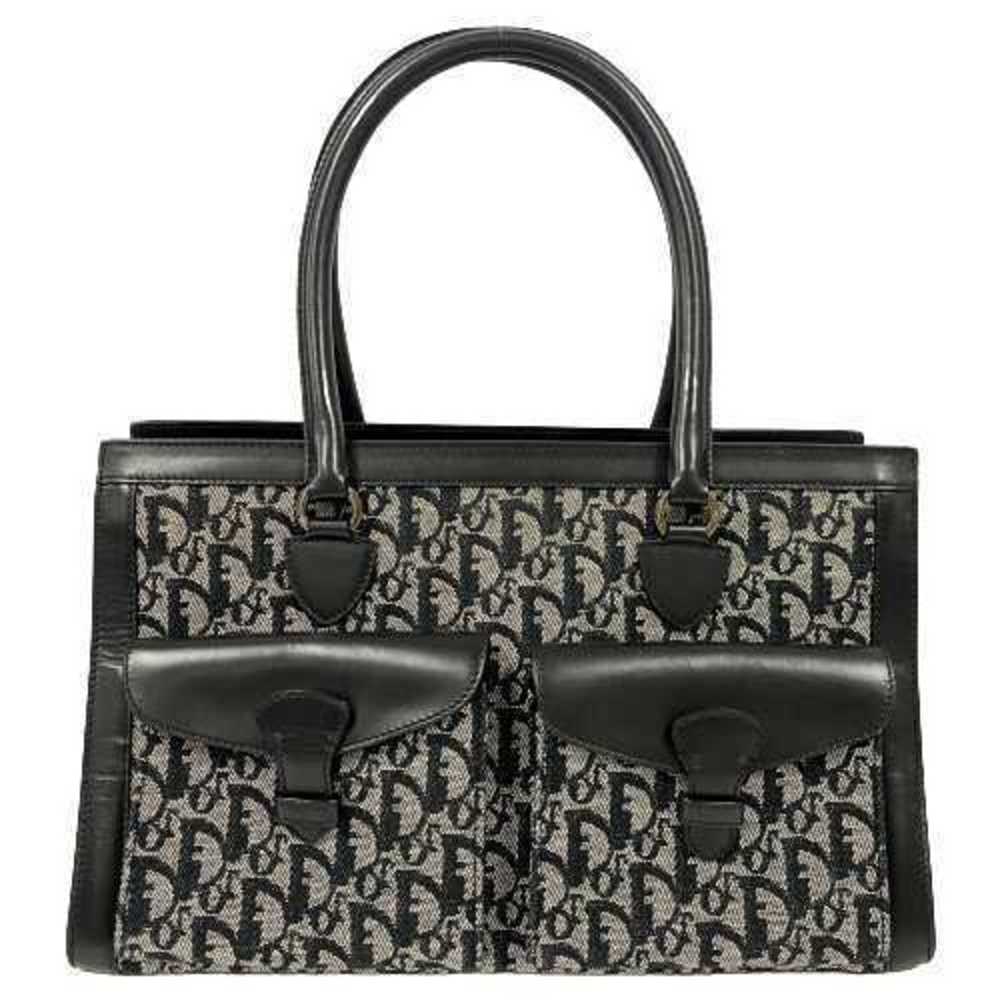 Christian Dior Trotter Signature Canvas Tote Bag Black - Gem